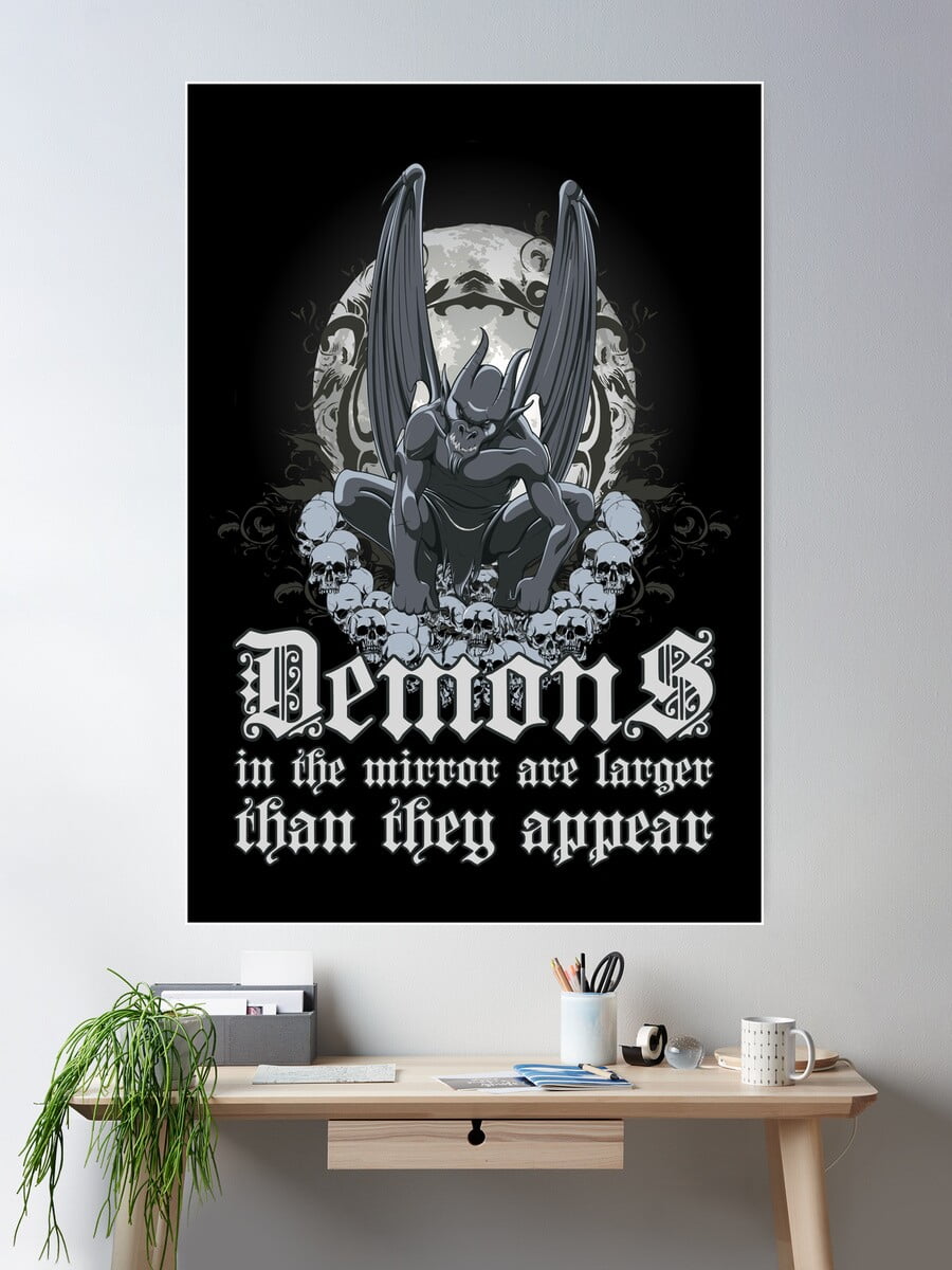 Demons In The Mirror - Dark Gothic Art Poster Wall Art, Modern Wall ...