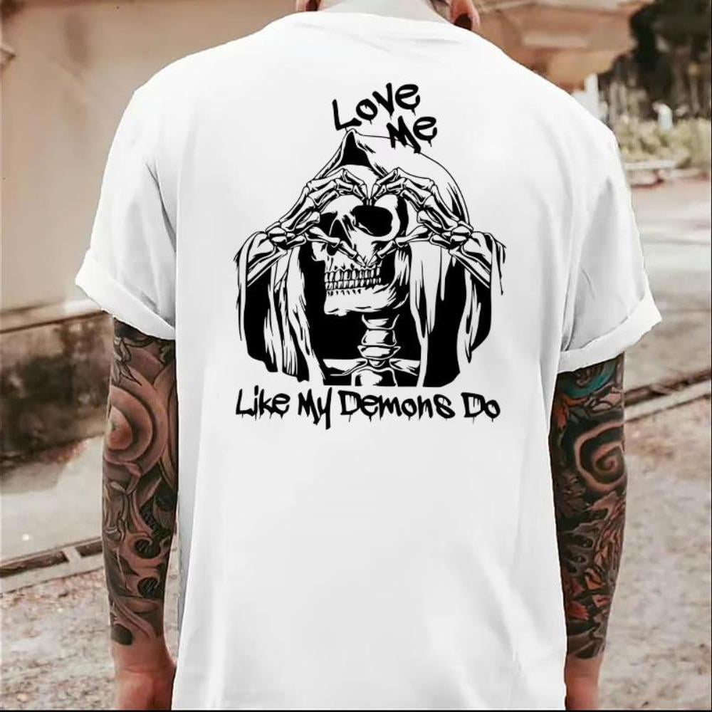 Demons Love T Shirt Graphic Tee Men's S-5XL Gothic Print Dark Quote Tops - Walmart.com