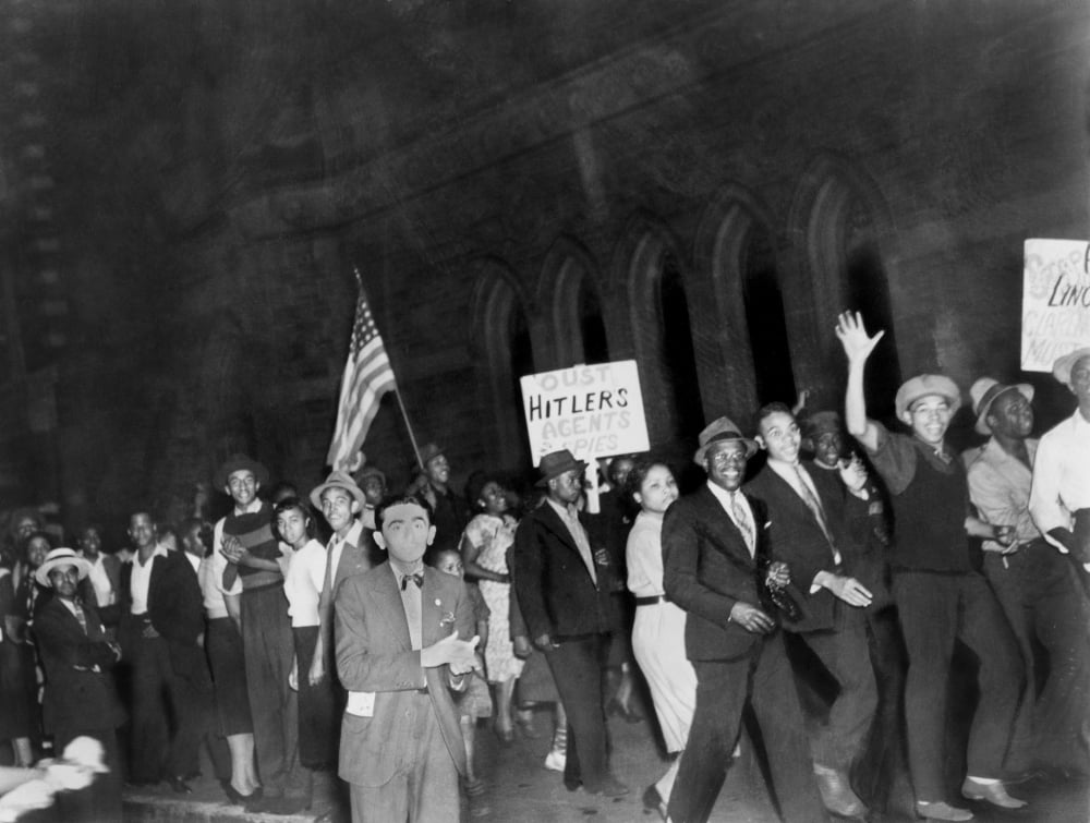 Demonstration After Joe Louis'S One-Round Victory Over German Heavy ...