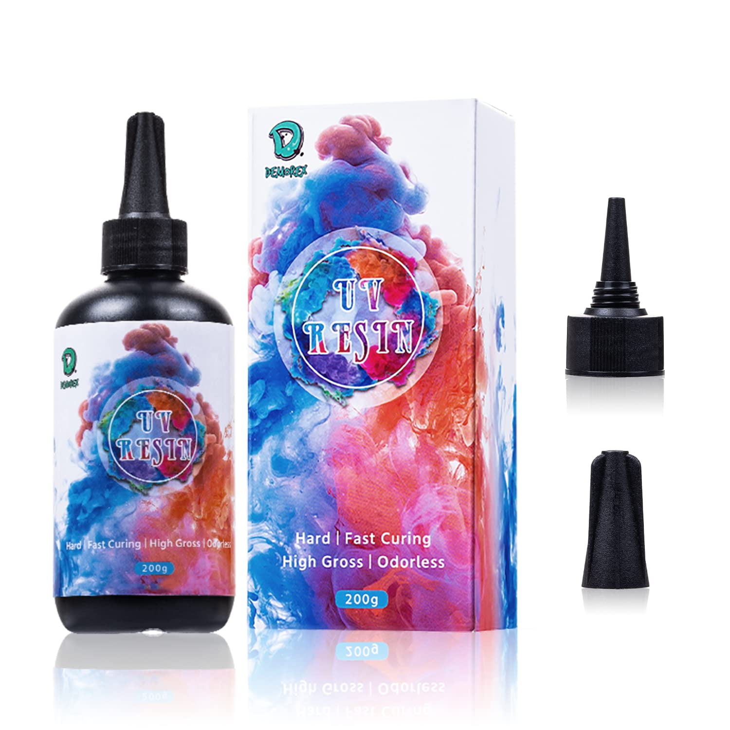 Demorex 200g UV Resin Kit - Quick Dry, Non-Toxic, Clear Hard Epoxy for Art Crafts, Jewelry ...