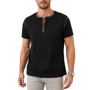 JWD Classic henley style Three button henley closure, Mens Henley Short ...