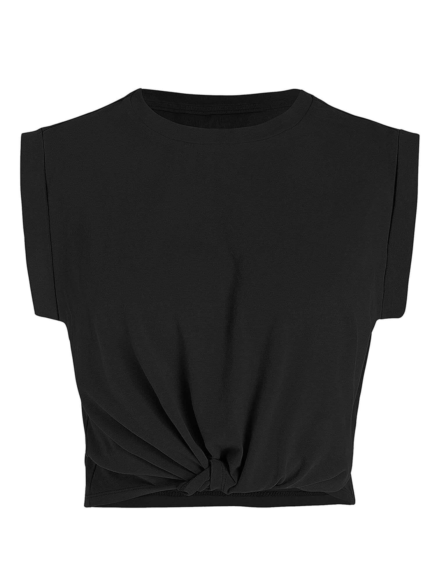 Demotime Women's Activewear Tops Black Casual Trendy Workwear Tees ...