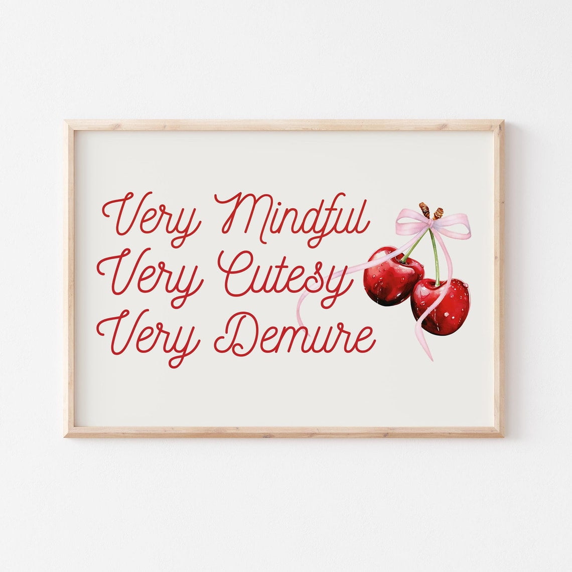 Very Demure Very Mindful Print, Gen Z Trendy Funny Viral Art, Girls ...