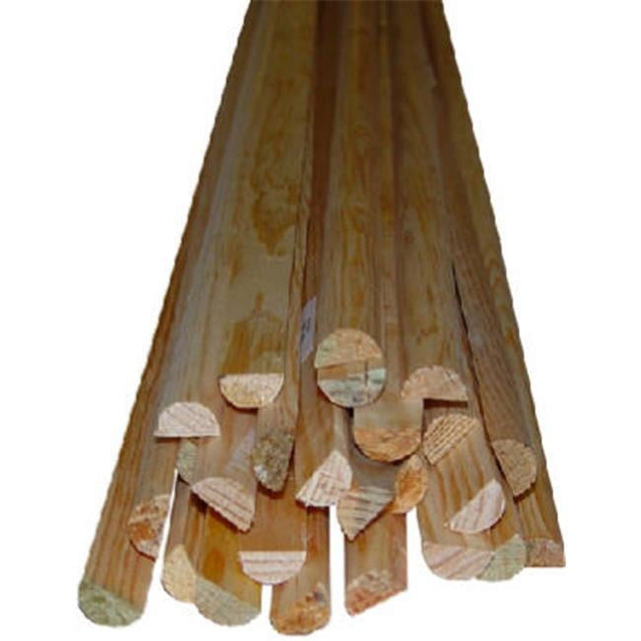 WM122-20096C1 8ft Half Round Solid Pine Moulding, Pack of 10, Size 3/8 ...