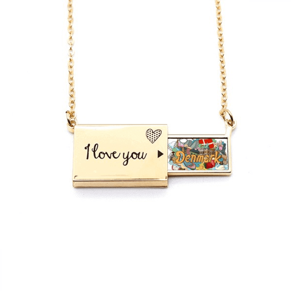 den nye havn frederiksborg castle denmark letter envelope necklace ...