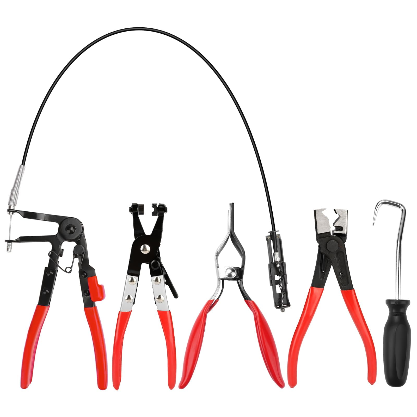 DenForste 5pcs Hose Clamp Pliers，Wire Long Reach Hose Clamp Tool Set ...