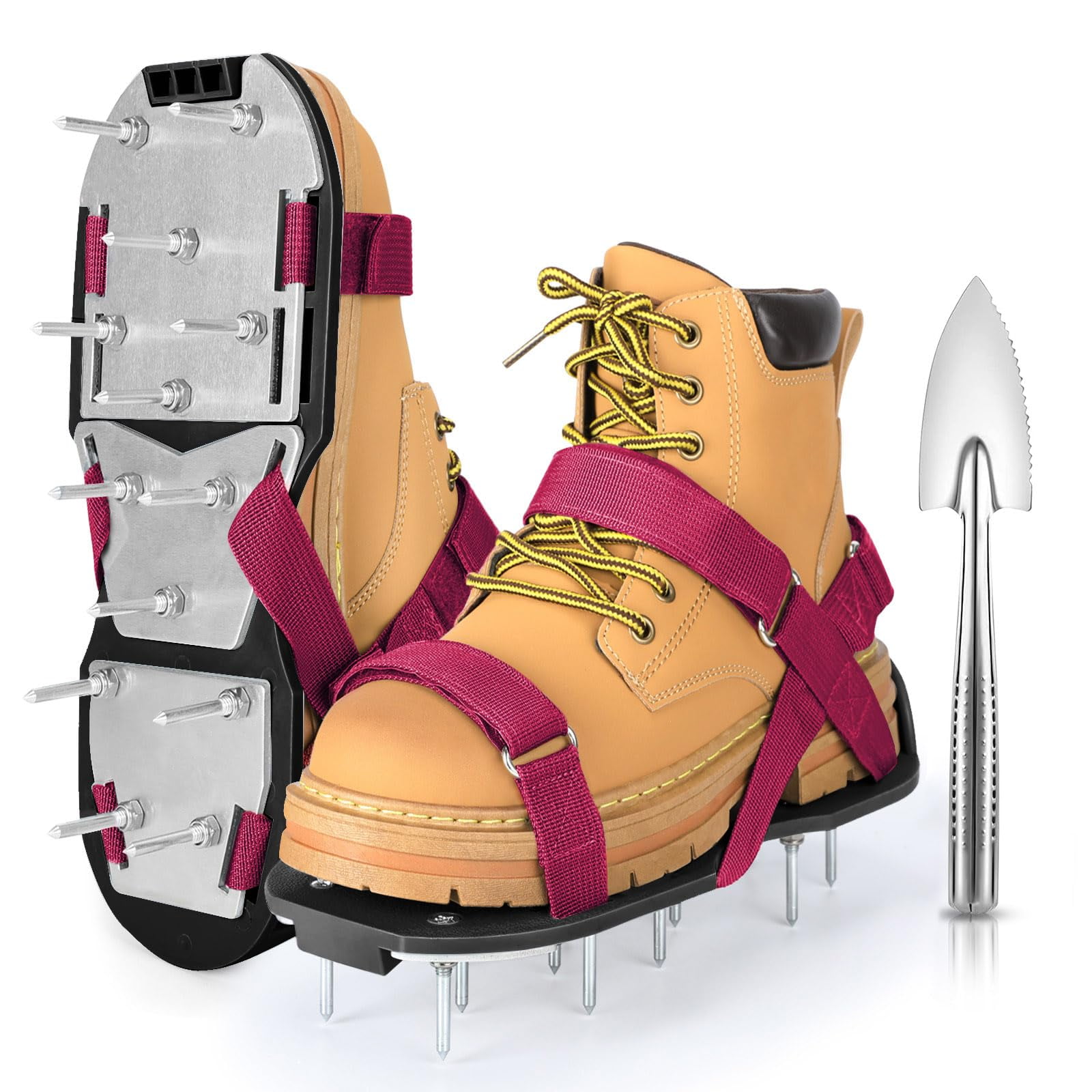 DenForste Lawn Aerator Shoes for Grass - Pre-Assembled Grass Aerator ...