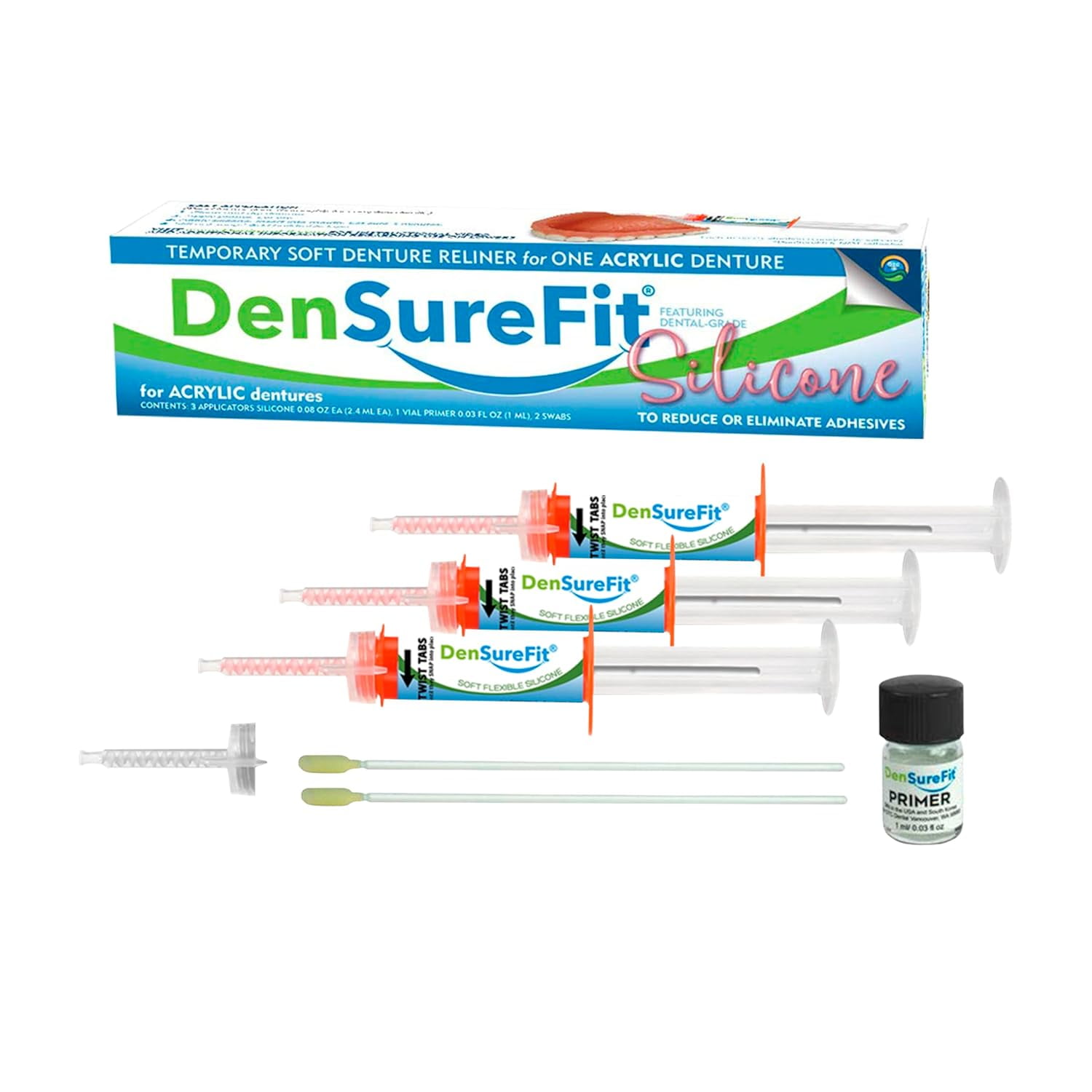 DenSureFit Upper Denture Reline Kit, Soft Silicone Denture Reliner ...