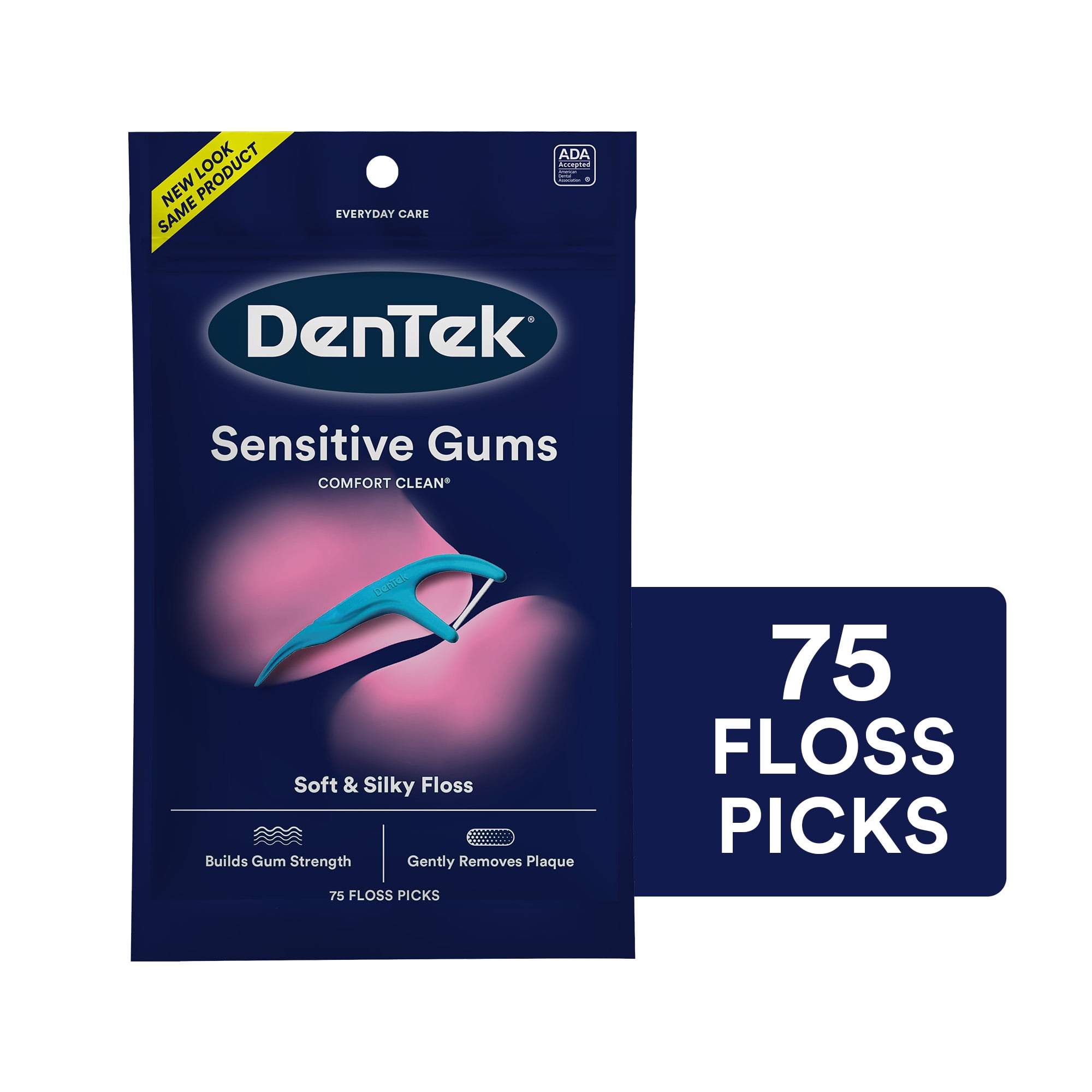 DenTek Comfort Clean Sensitive Gums Floss Picks, Soft & Silky Ribbon ...