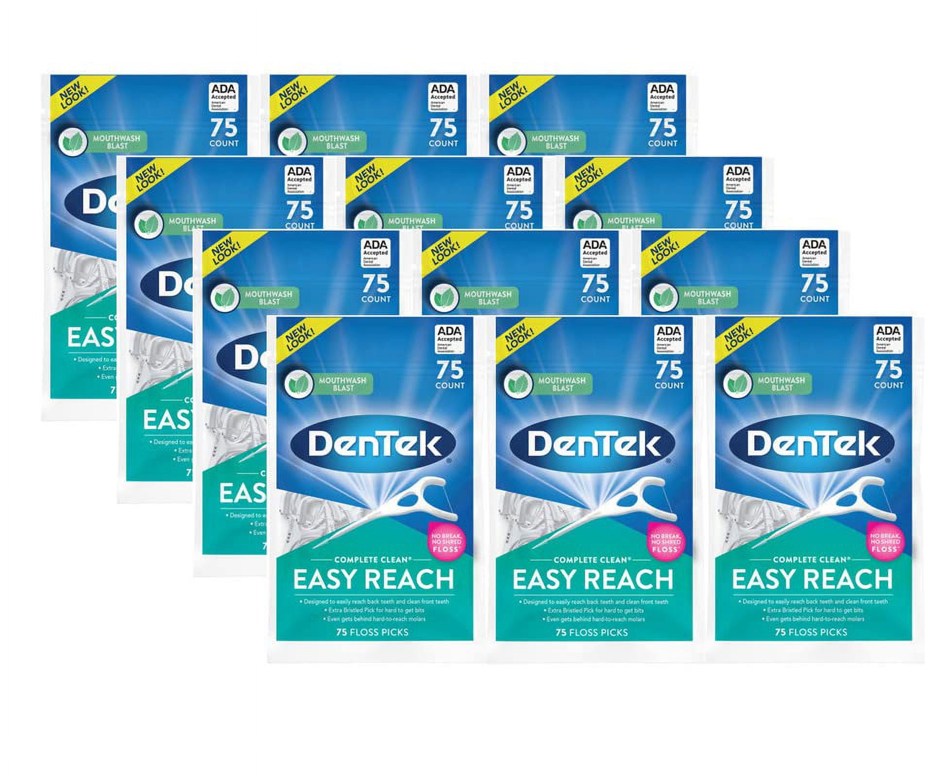 DenTek Complete Clean Easy Reach Floss Picks, No Break & No Shred Floss ...