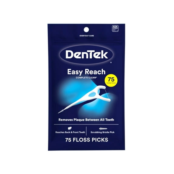 DenTek Complete Clean Easy Reach Floss Picks, 75 Count, 12 Pack - Walmart.com