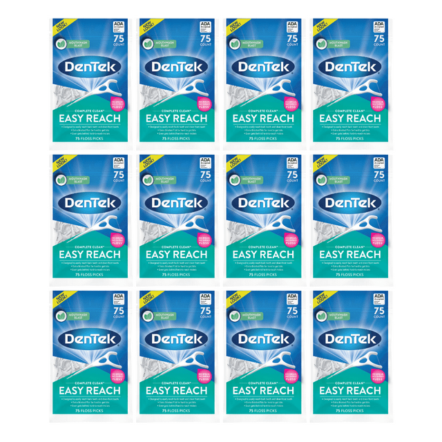DenTek Complete Clean Easy Reach Flavored Floss Picks, Fresh Mint, 75 ...