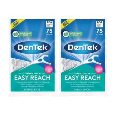 DenTek Complete Clean Fresh Mint Flavored Angled Floss Picks, 75 Count ...