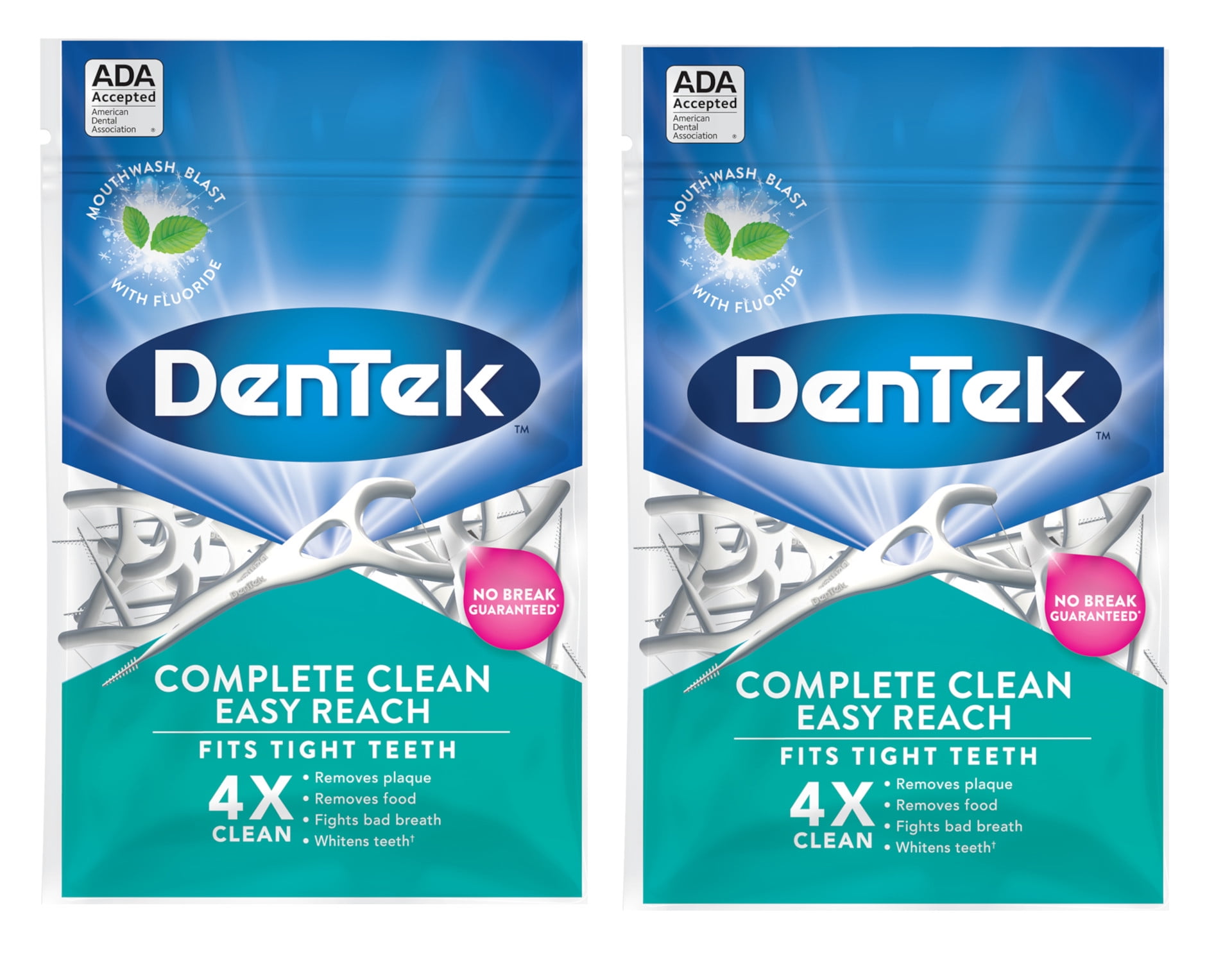 DenTek Complete Clean Fresh Mint Angled Floss Picks, 75 ea (Pack of 2 ...