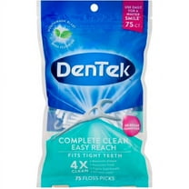 DenTek Complete Clean Easy Reach Floss Picks, No Break No Shred, 75 Count, 3 Pack - Walmart.com