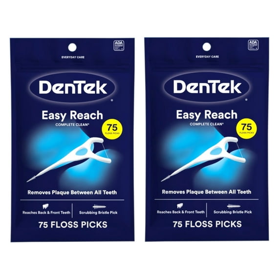 DenTek Floss Picks, Easy Reach Angled, Fresh Mint, 75 Count Pack ...
