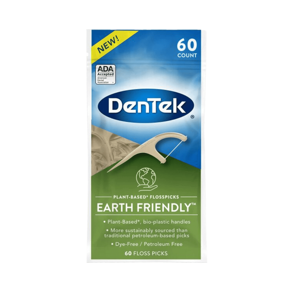 DenTek Earth Friendly Floss Picks, Plant-Based Floss Picks, Floss Picks ...