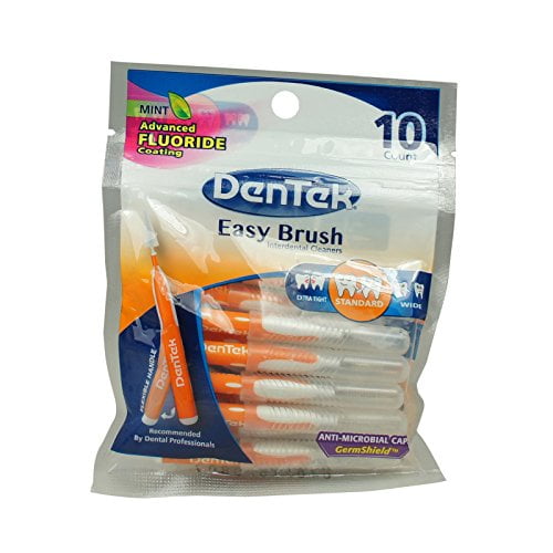 DenTek Easy Brush Advanced Clean Interdental Cleaners, Standard, 10 ...