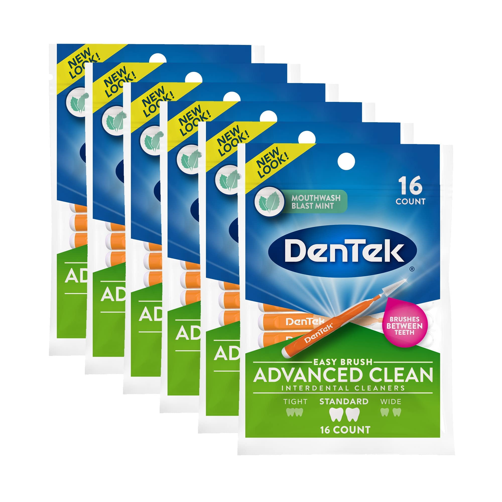 DenTek Easy Brush Advanced Clean Interdental Cleaners, Standard, 16 ...