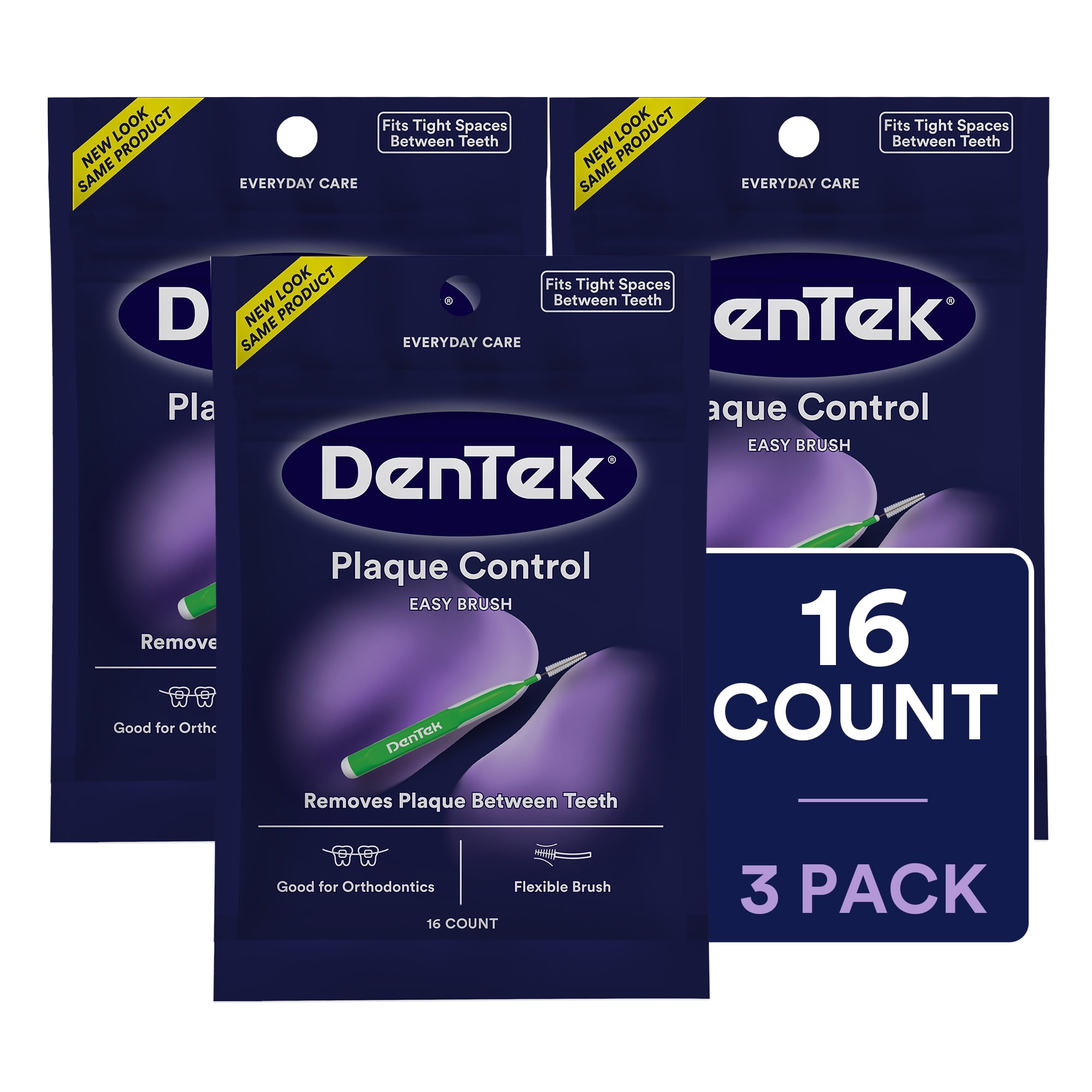 DenTek Easy Brush Plaque Control Interdental Cleaners, Tight Teeth ...