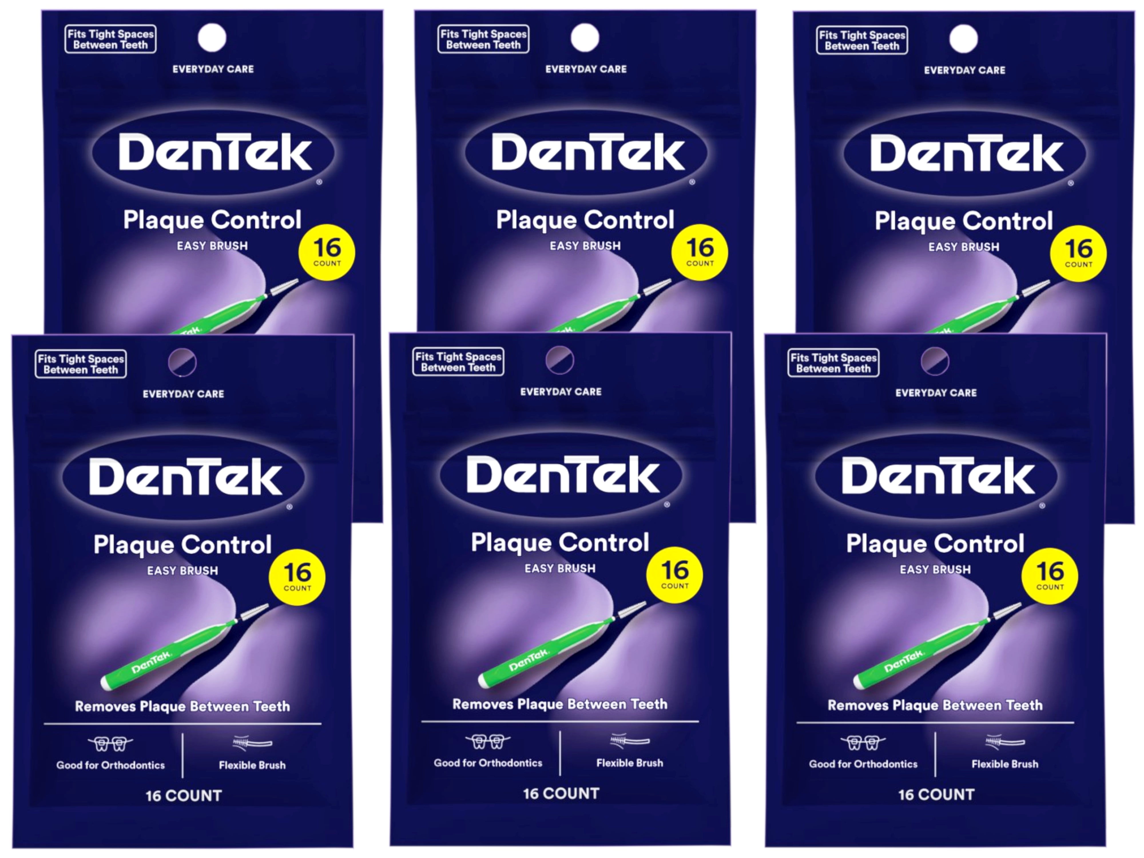 DenTek Easy Brush Plaque .. Control Interdental Cleaners, Tight, .. 16 ...