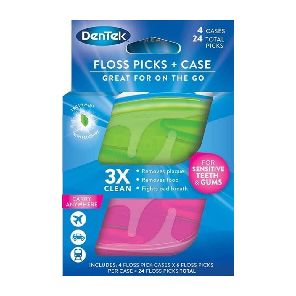 DenTek Floss Picks & OIF8 Travel Case for On-The-Go, 4 Travel Cases ...