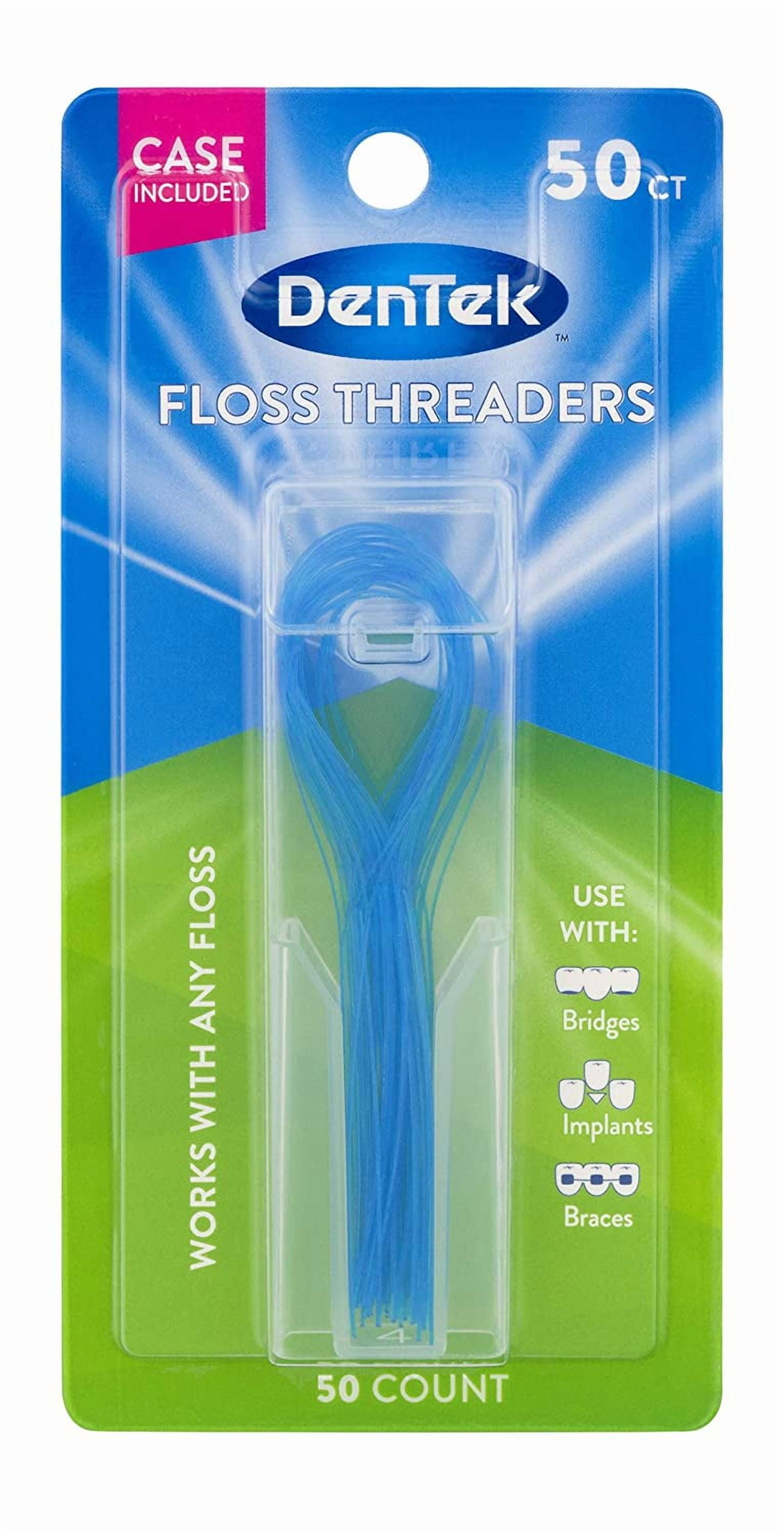 DenTek Floss Threaders, For Braces, Bridges, and Implants, 50 Count ...