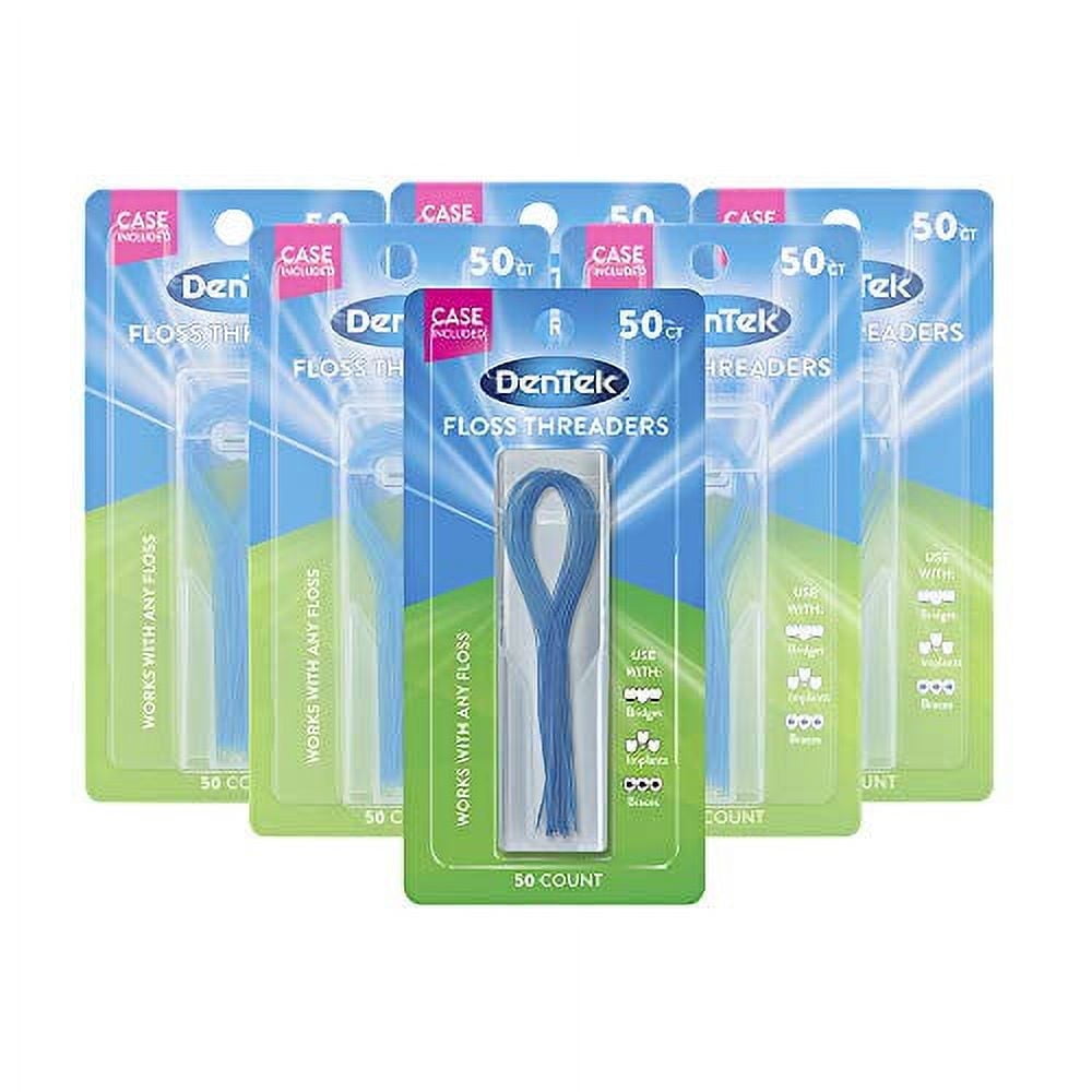 DenTek Floss Threaders, For Braces, Bridges, and Implants, 50 Count - 6 ...