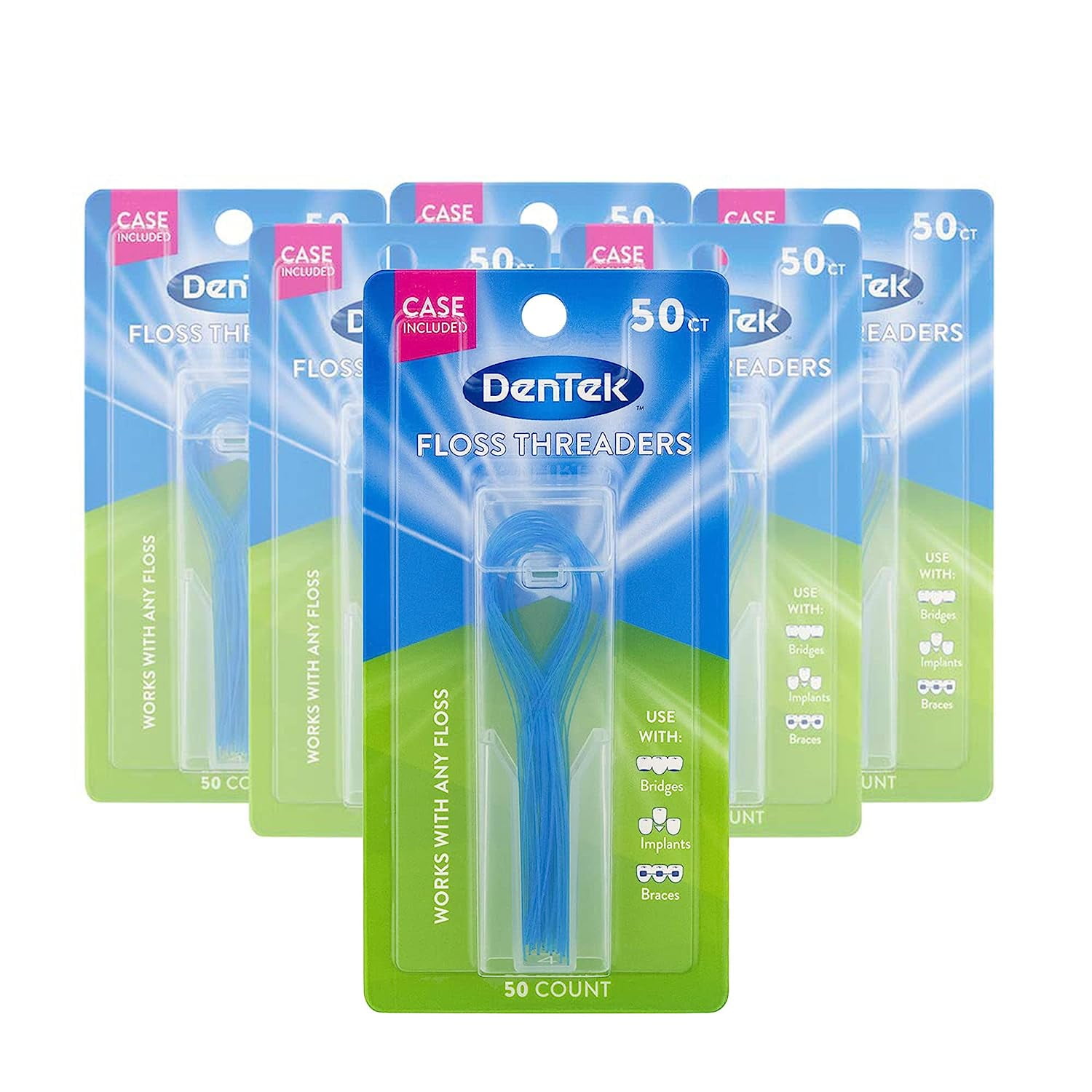 DenTek Floss Threaders | For Braces, Bridges, and Implants | 50 Count ...