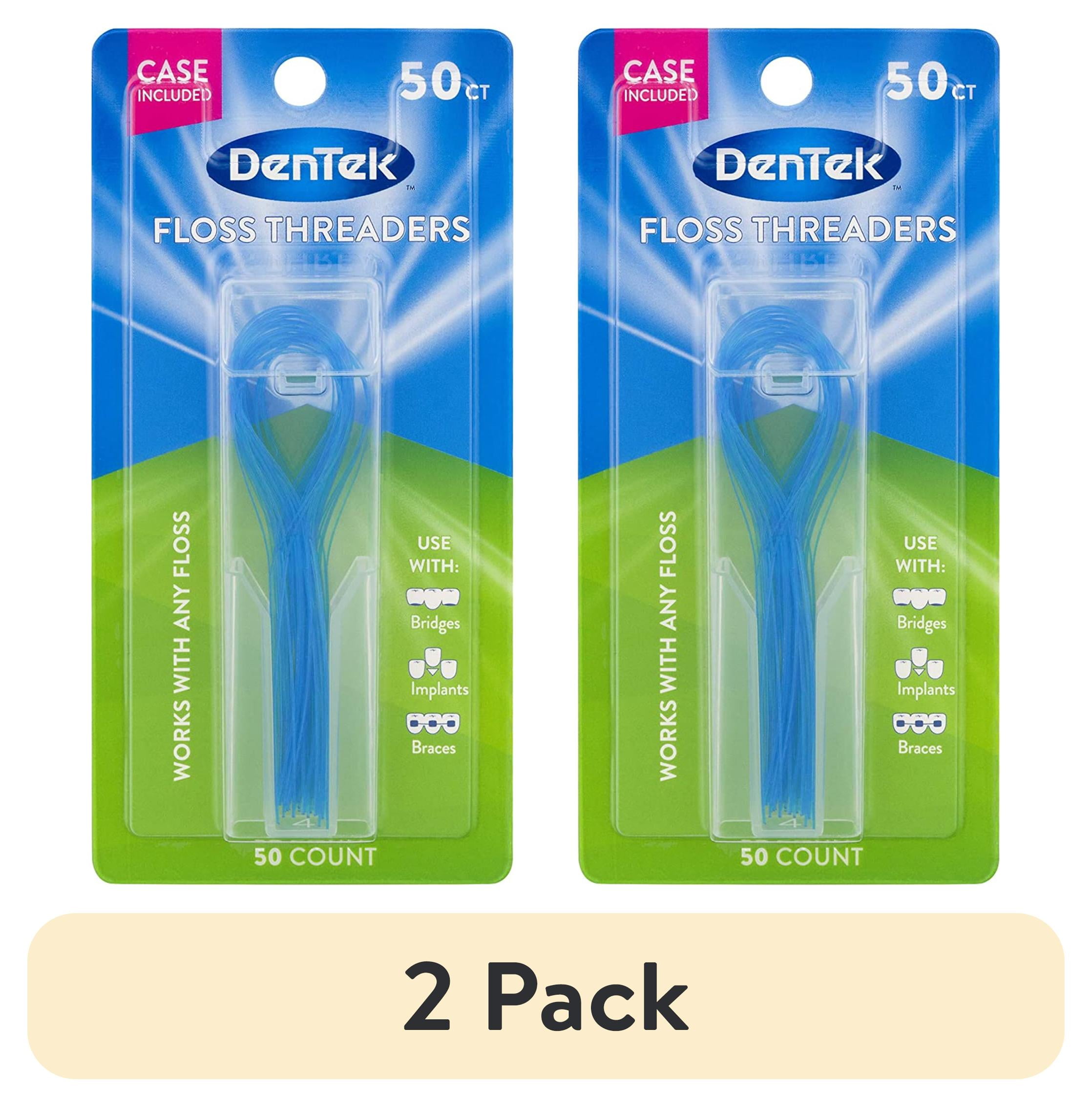(2 pack) DenTek Floss Threaders, For Braces, Bridges, and Implants, 50 ...