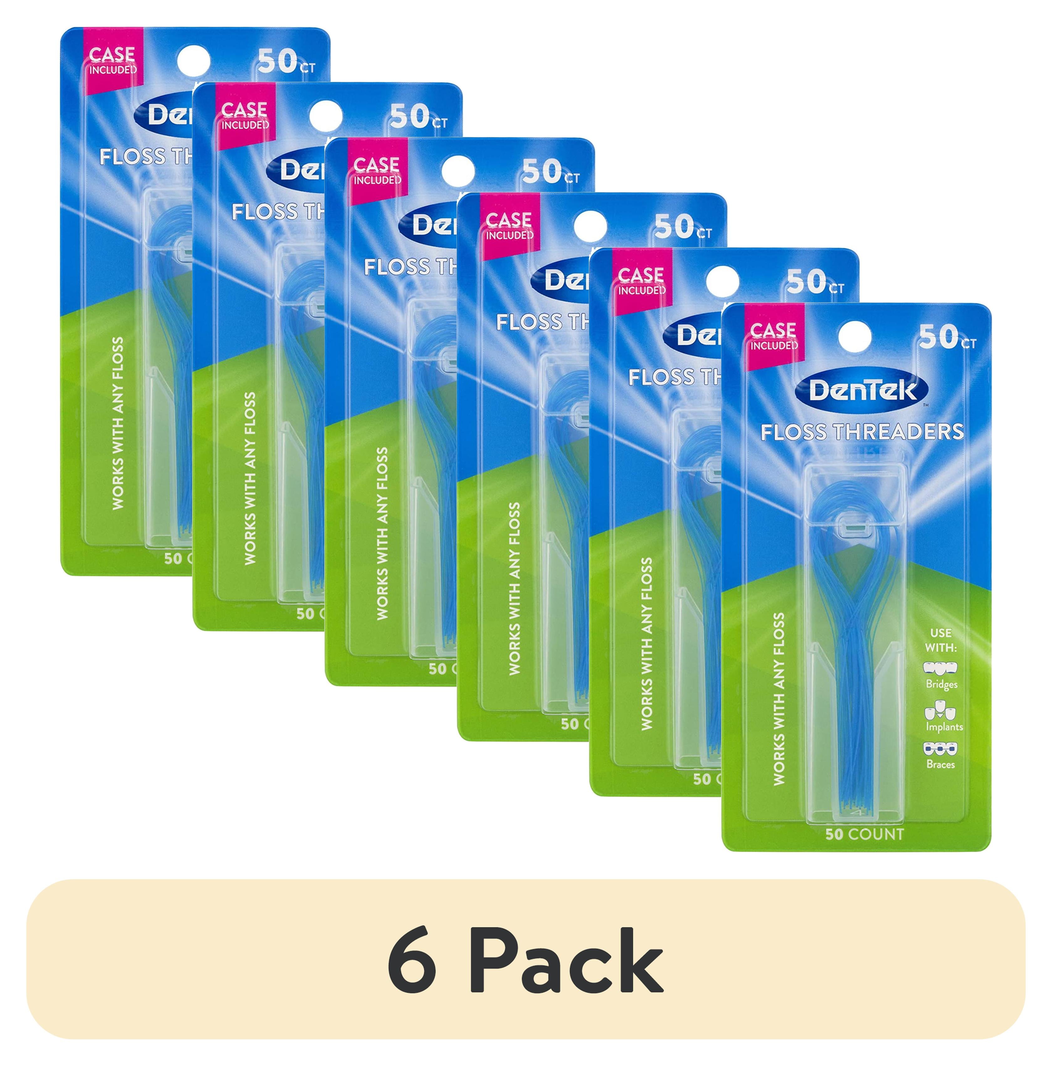 6 Pack Dentek Floss Threaders For Braces Bridges And Implants 50