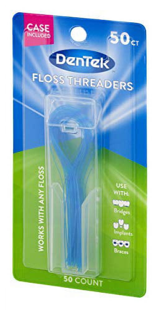 DenTek Floss Threaders for Braces, Bridges, and Implants 50 Count, 6 ...