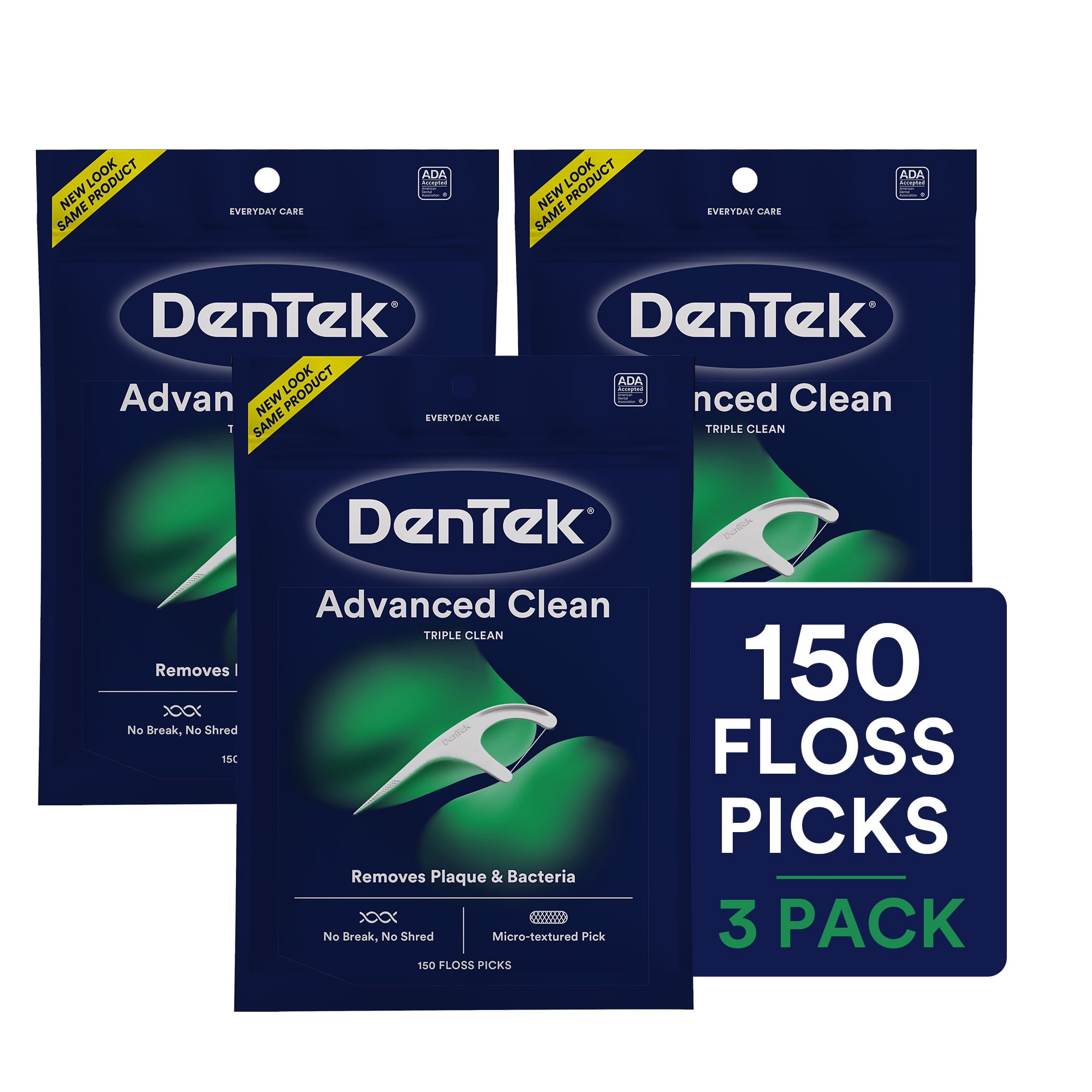DenTek Flossers, Advanced Clean Dental Floss Picks, Micro-Textured ...