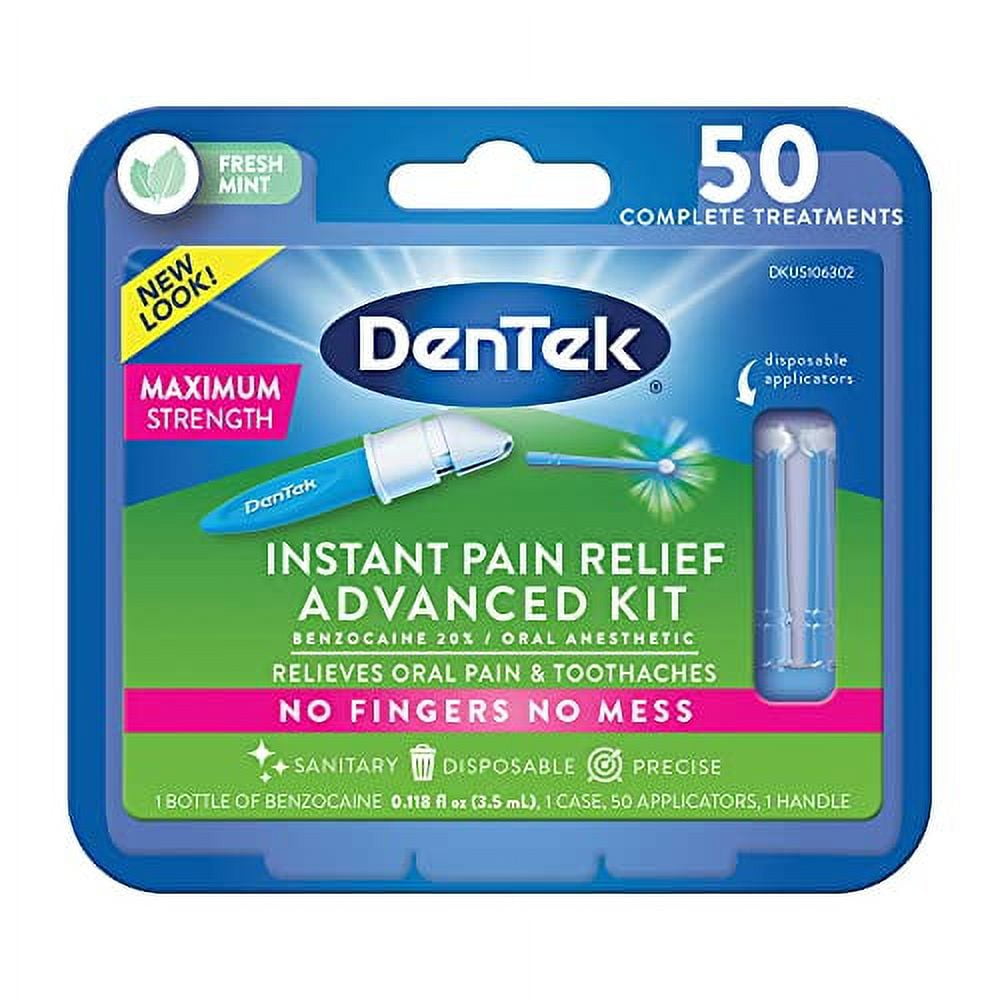 DenTek Instant Oral Pain Relief Kit, 50 Count, Toothaches, Sore Gums ...