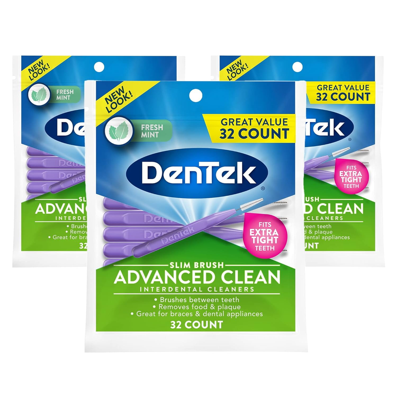 DenTek Slim Brush Interdental Cleaners | Brushes Between Teeth | Extra ...
