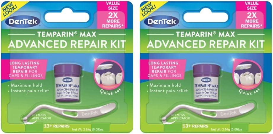 DenTek Temparin Max Advanced Dental Repair Kit, 13+ Repairs (Pack of 2 ...