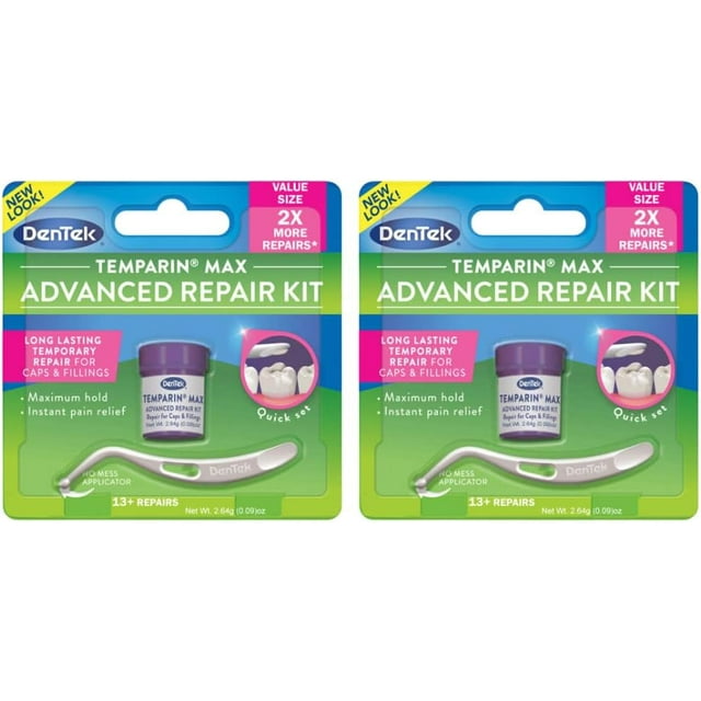 DenTek Temparin Max Advanced Dental Repair Kit, 13+ Repairs (Pack of 2 ...