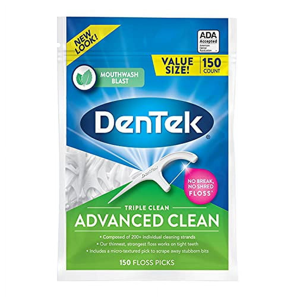 DenTek Triple Clean Advanced Clean Floss Picks, No Break & No Shred ...