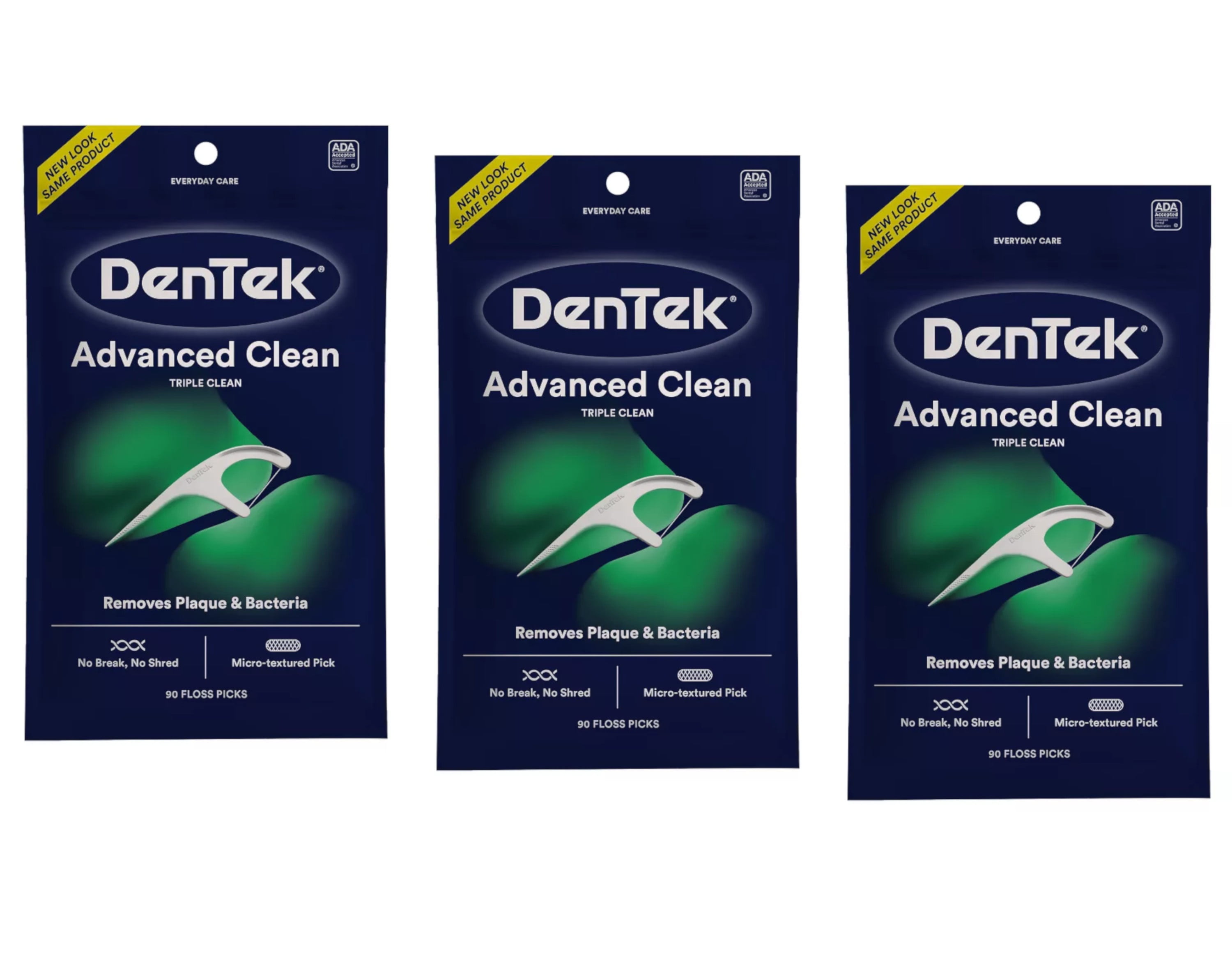 DenTek Triple Clean Advanced Clean Floss Picks, No Break & No Shred ...