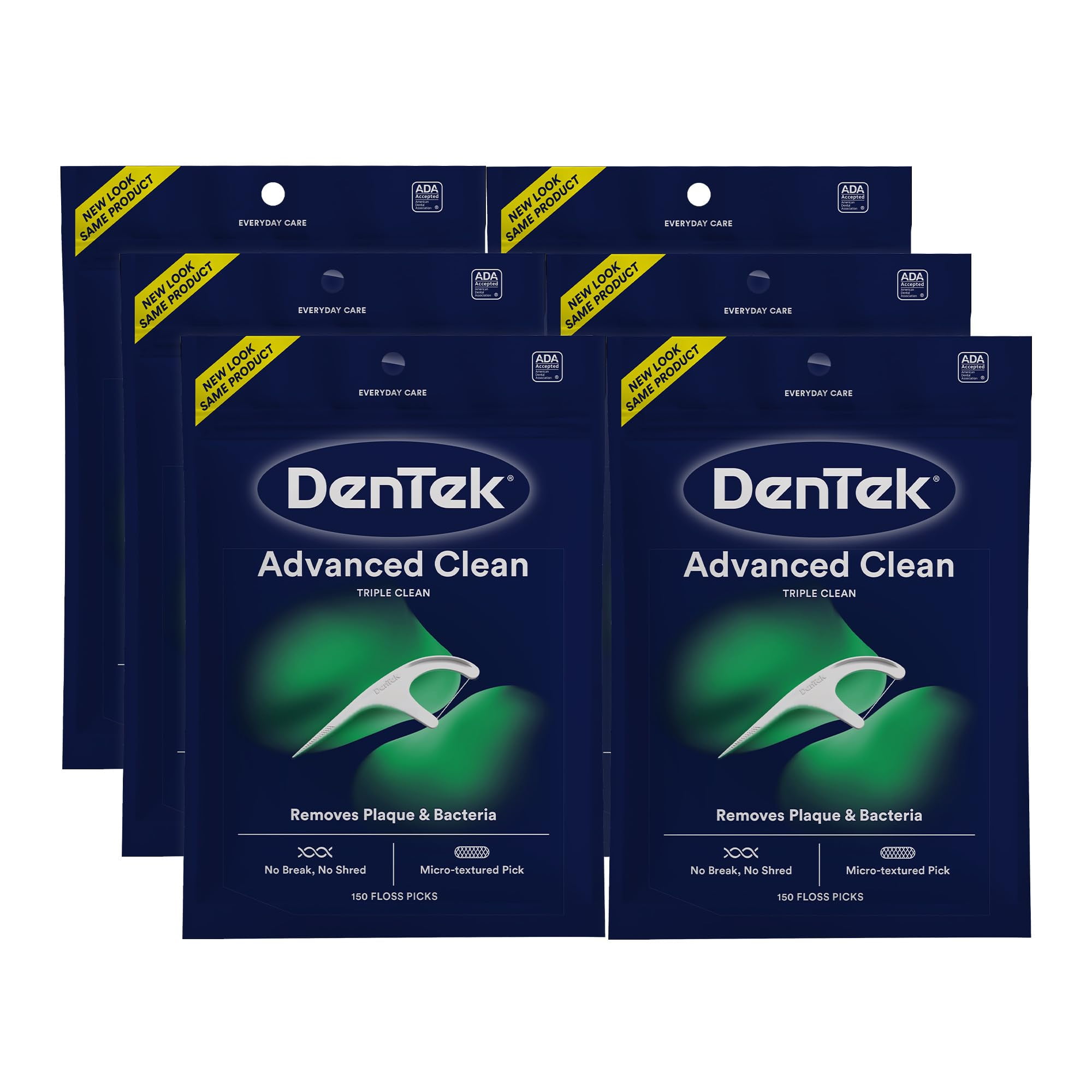 DenTek Triple Clean Advanced TSF6 Clean Floss Picks, No Break & No ...