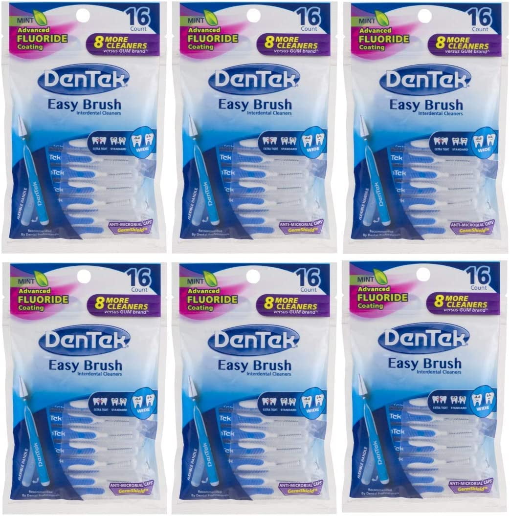DenTek Easy Brush Interdental Cleaners for Teeth, Braces with Soft Bristles, Wide Fit, 16 CT ...