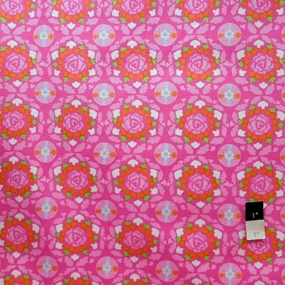 Dena Designs F001 Sunshine Circle Pink Linen Fabric By Yard - Walmart.com