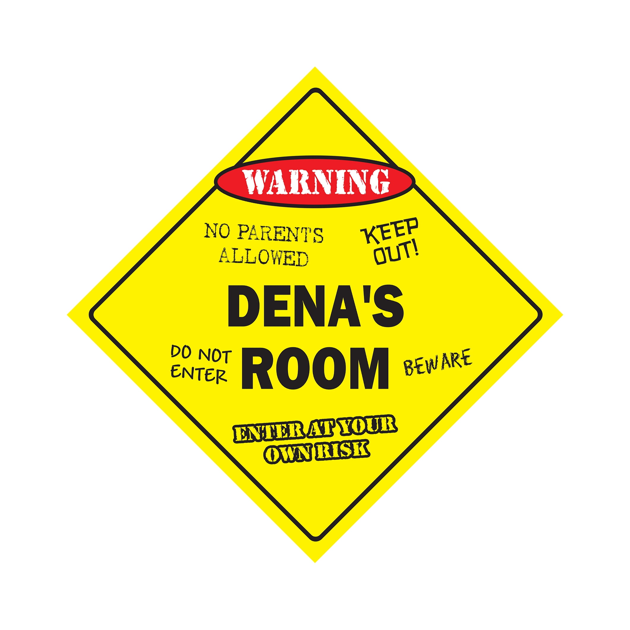 Dena's Room Sign Crossing Zone Xing | Indoor/Outdoor | 12" Tall kids ...