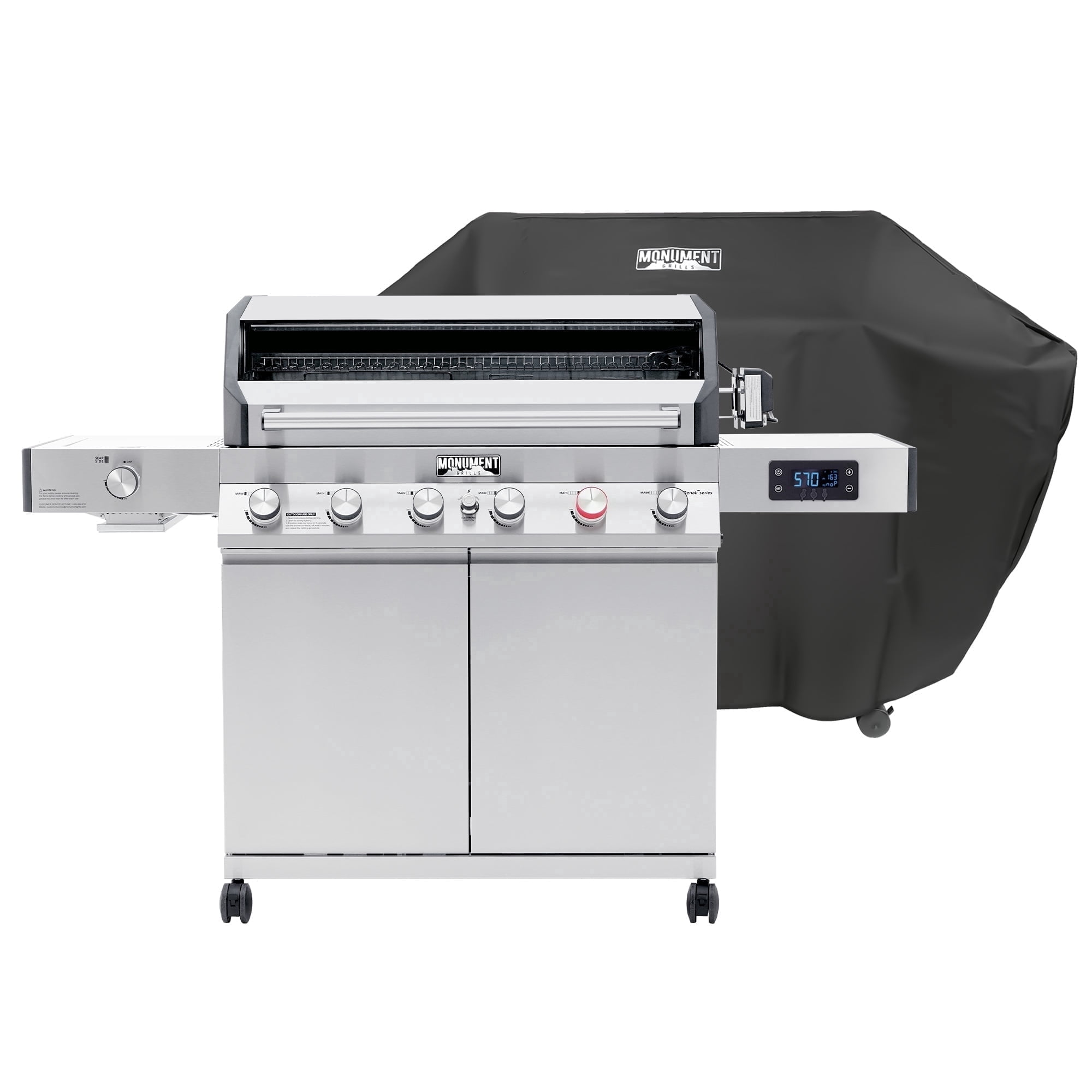 Monument Grills 6+1 Burner Smart Tech Propane Gas Grill for Outdoor ...