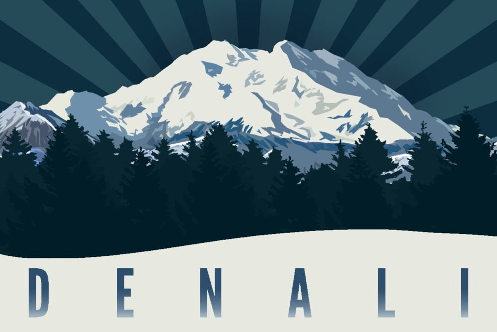 Denali, Alaska, Denali and Rays (36x54 Giclee Gallery Art Print, Vivid ...