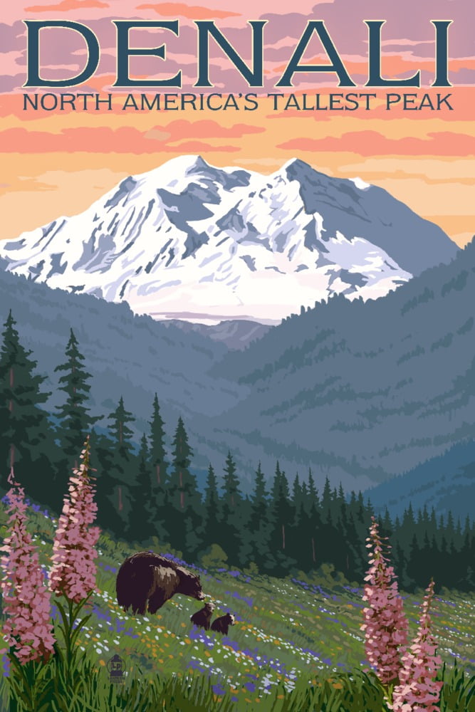 Denali, Alaska, North America's Tallest Peak, Bears and Spring Flowers ...