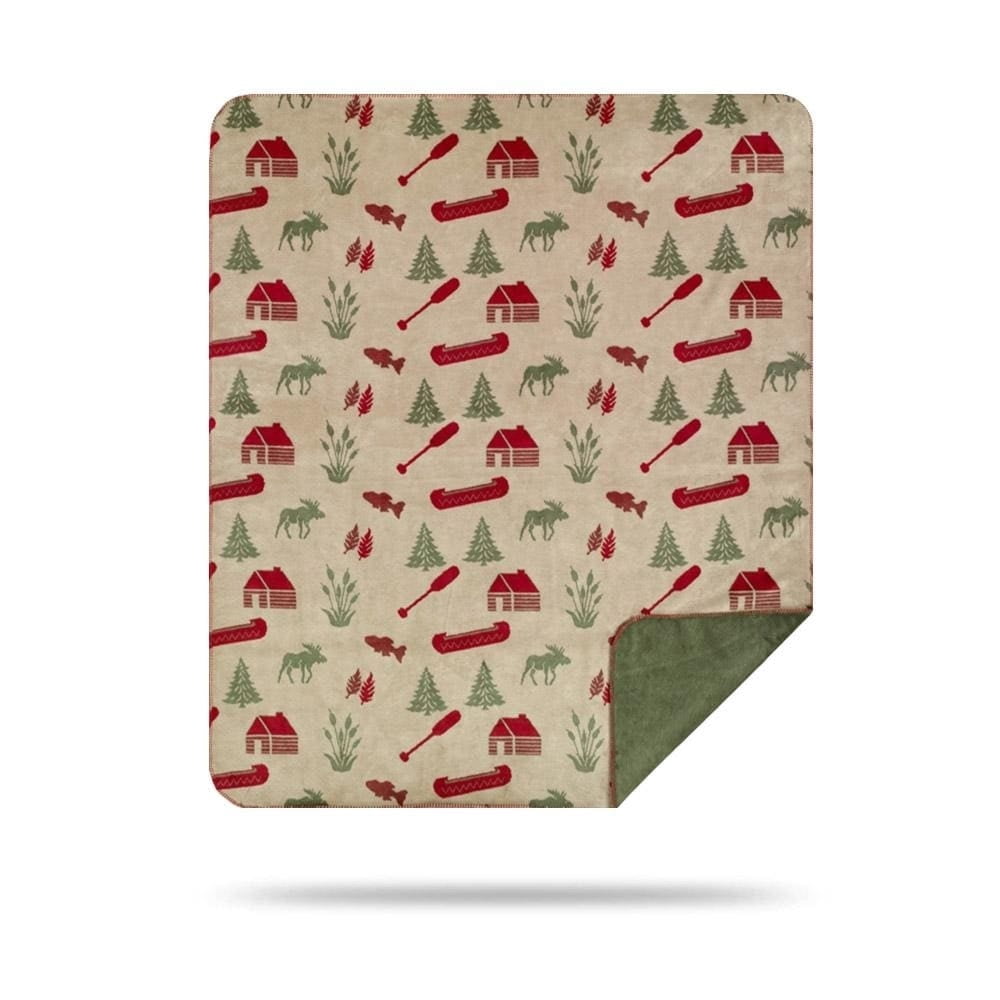 Denali Home Collection Denali Moose Camp/Sage Microplush Blanket ...