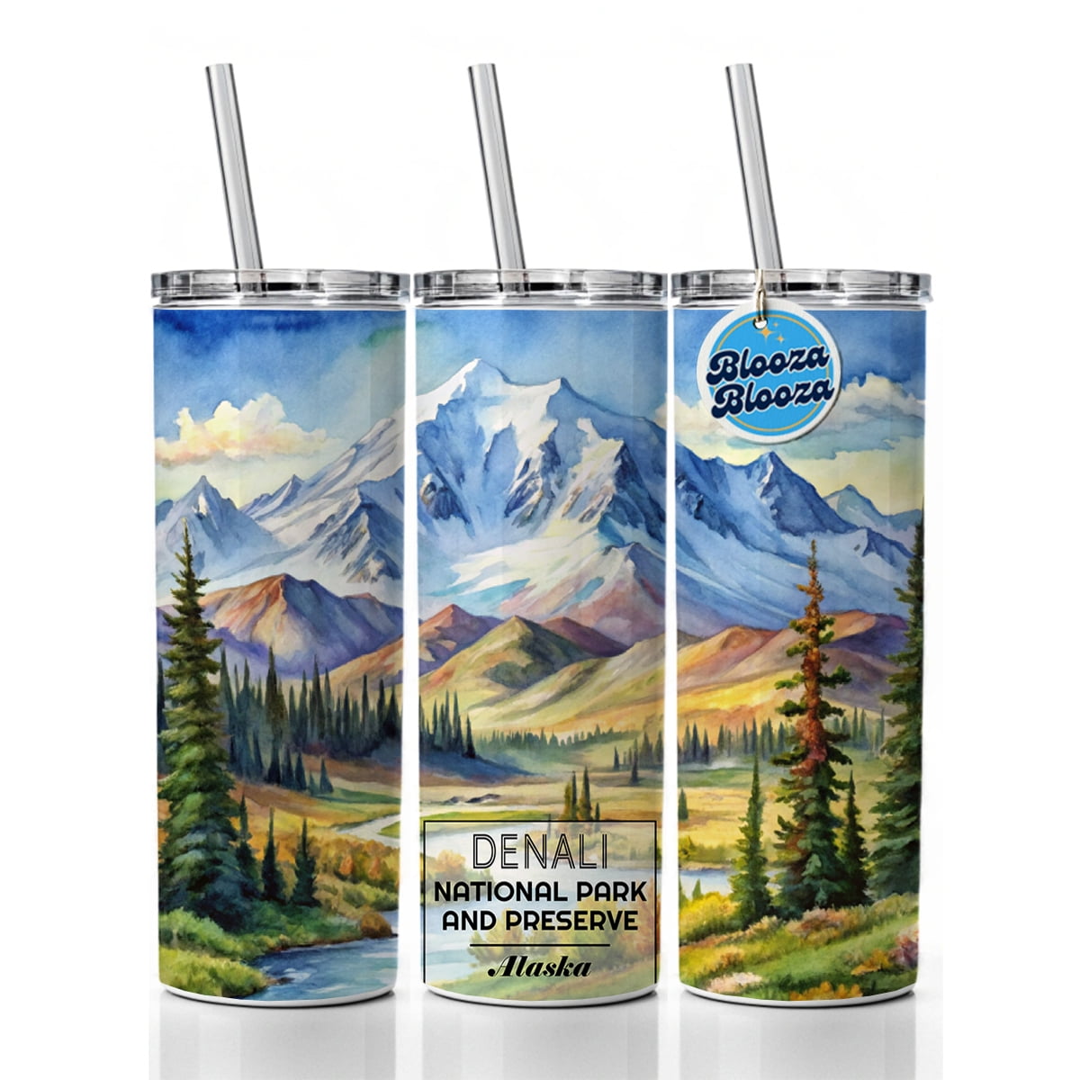 Denali National Park Alaska Watercolor 20oz Insulated Water Bottle ...