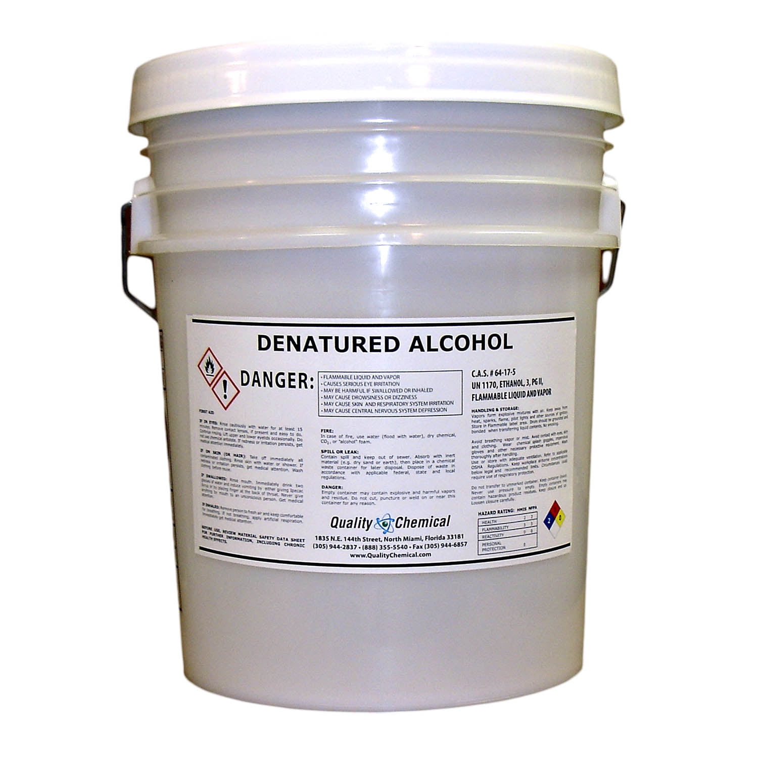 200 Proof Denatured Alcohol - 5 Gallon Pail, Cleaner & Cleaning Fuel ...