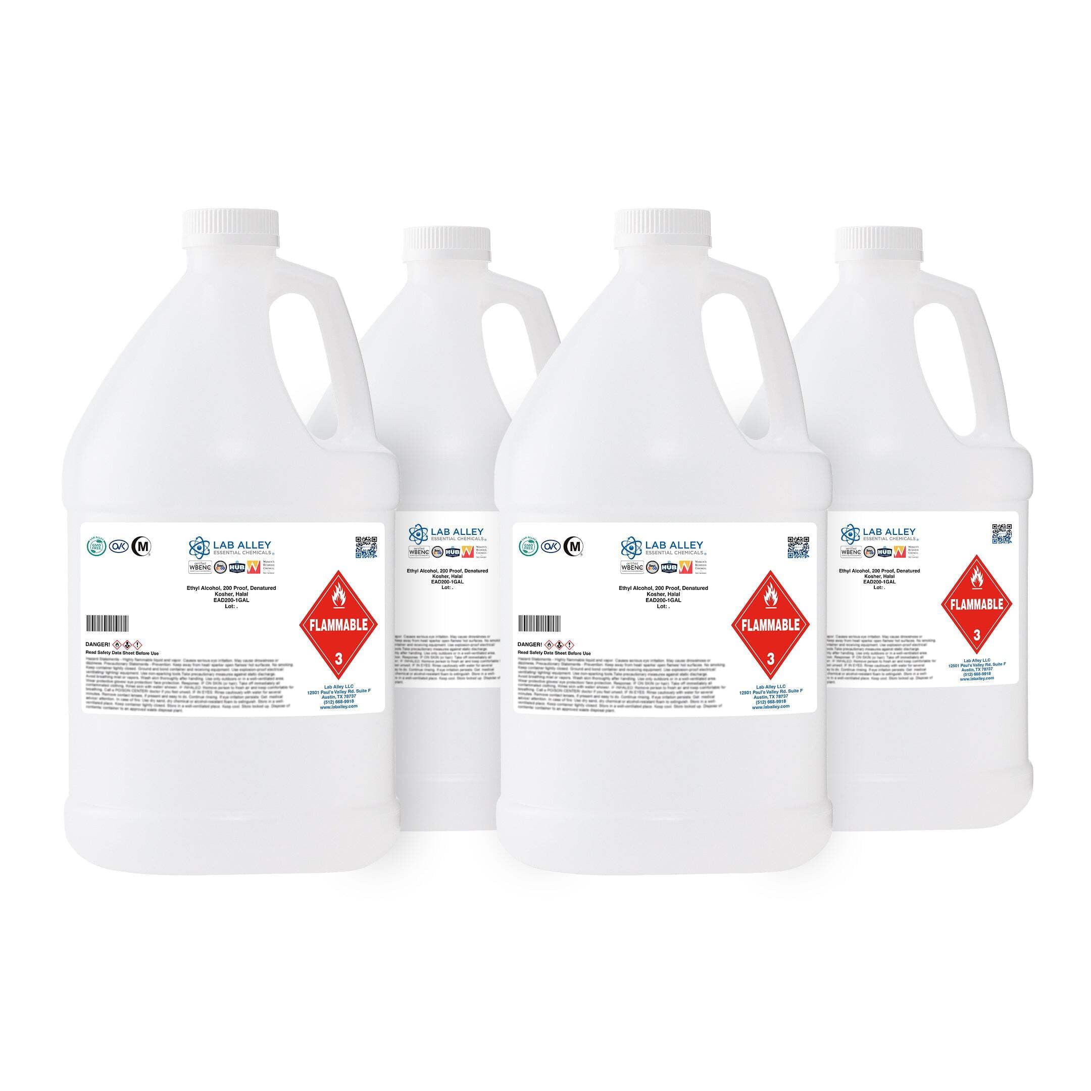 Lab Alley Denatured Ethanol 200 Proof, Kosher & Halal Certified, GMO ...